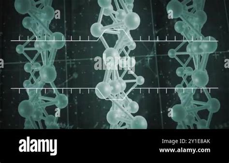 Dna Strands And Molecular Structures Animation Over Scientific Data And