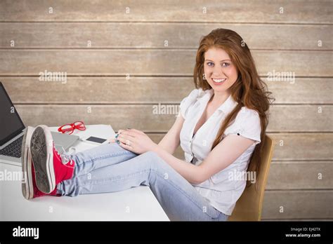 Composite Image Pretty Redhead Feet Hi Res Stock Photography And Images Alamy