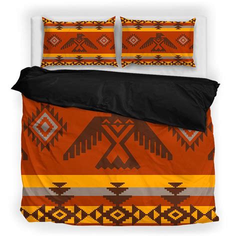 Welcomenative Orange Native Pattern Bedding Set 3d Bedding Set All O