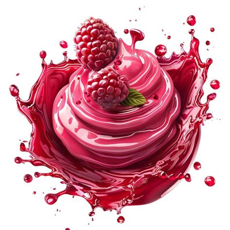 Sweet Raspberry Swirl Isolated On White Background Premium Ai Generated Image