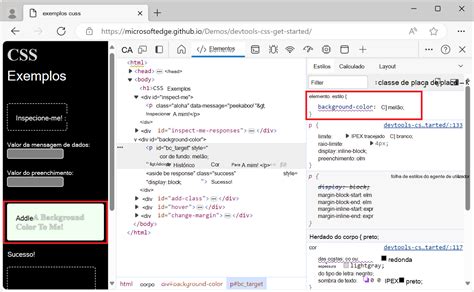 Introdução à Exibição E Alteração Do Css Microsoft Edge Developer Documentation Microsoft Learn