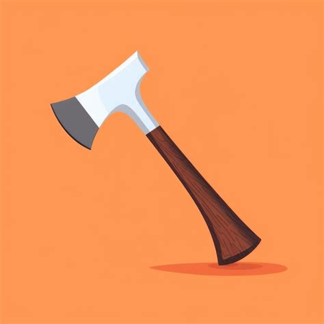 Premium Photo Flat Image Of An Axe On An Orange Background Simple