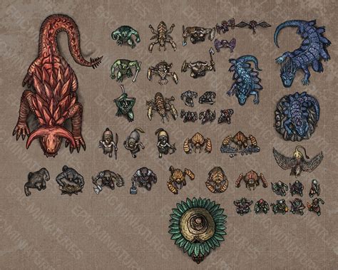3d File Monster Rampage ‧ Virtual Tabletop Token Set ‧ Vtt Tokens Collection ‧ Dnd Miniature