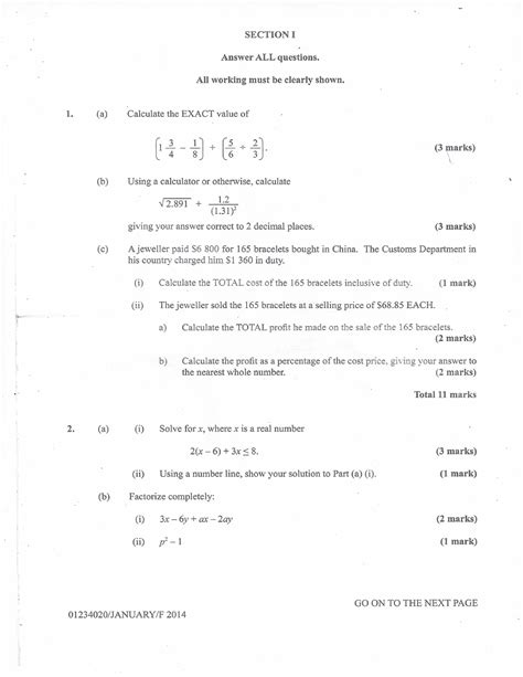 Mathematics January 2014 Csec Mathematics Studocu