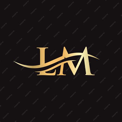 초기 연결된 편지 LM 로고 디자인 현대적인 유행을 가진 현대 편지 LM 로고 디자인 벡터 | 프리미엄 벡터