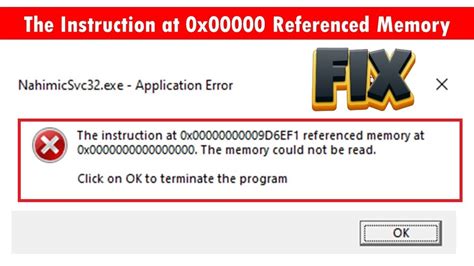 How To Fix The Instruction At 0x00000 Referenced Memory At 0x00000