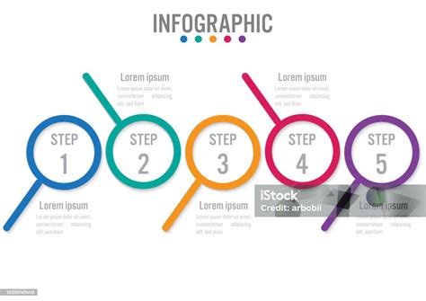 전구 모양 돋보기 모양 템플릿 사용 하 여 비즈니스 Infographic 서식 파일 0명에 대한 스톡 벡터 아트 및 기타 이미지 0명 개념 검색 Istock