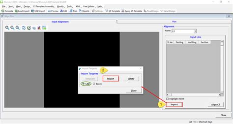 cross section software help importing alignment line