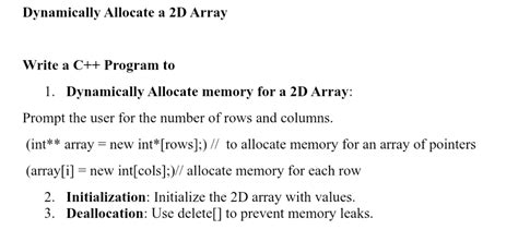 Solved Dynamically Allocate A 2d Arraywrite A C ﻿program
