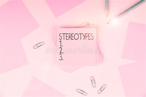 Writing Displaying Text Stereotypes Word Written On Any Thought Widely Adopted By Specific