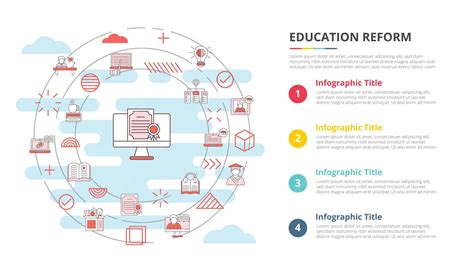Premium Vector Education Reform Concept For Infographic Template Banner With Four Point List
