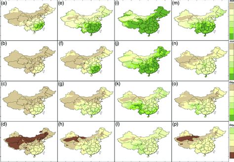 Spatial Distribution Of Multiyear Mean Seasonal Precipitation Indices