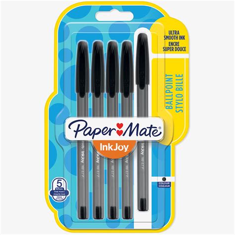 Papermate Inkjoy 100 Capped Ballpoint Pen Fine Black Blister Of 5