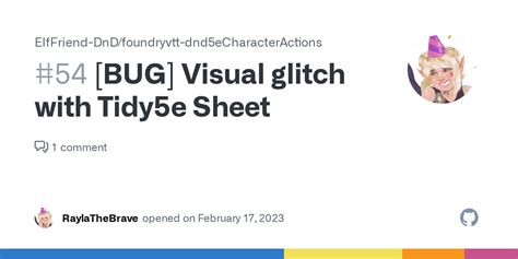 BUG Visual Glitch With Tidy E Sheet Issue ElfFriend DnD Foundryvtt