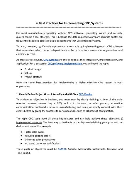 Ppt 6 Best Practices For Implementing Cpq Systems Powerpoint Presentation Id 12044939