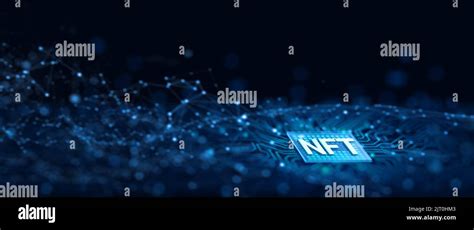 Nft Non Fungible Token Text On Cpu Chip With Converging Point Of Circuit Nft Becomes More