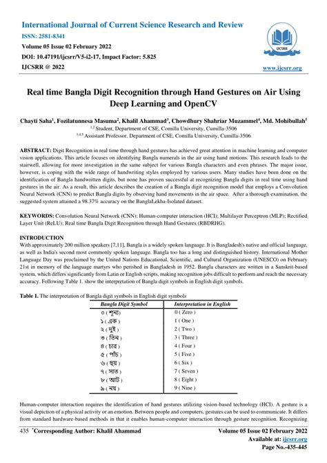 Pdf Real Time Bangla Digit Recognition Through Hand Gestures On Air