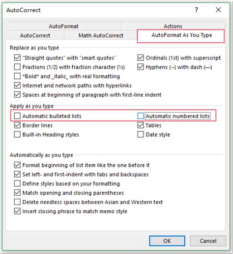 How To Disable Auto Numbering In Word Gotkey Net