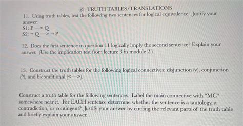 §2 truth tables translations 11 using truth tables
