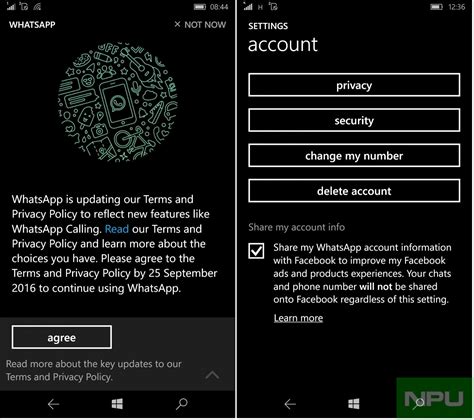 Windows 10 Mobile Stop Whatsapp From Sharing Details To Facebook