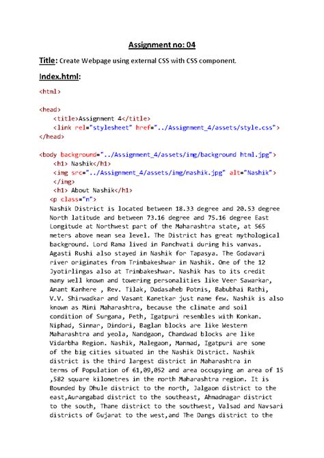 Assignment4 For Web Page Design Assignment No 04 Title Create