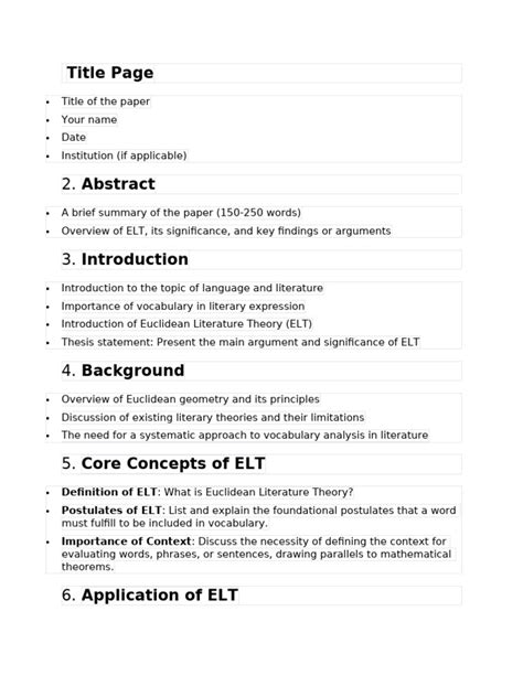Elt Outline Pdf Axiom Theory