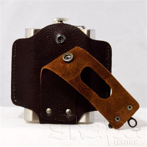 Flask Holder W Flask Handmade Leather Flask Pouch In Black Or Brown