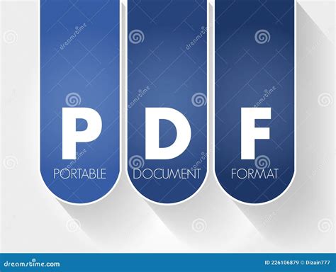pdf portable document format acronym technology concept background