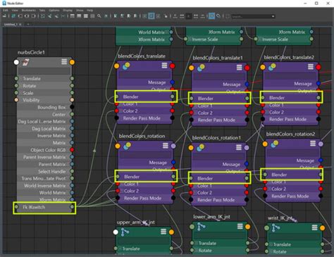 create an fk ik switch arm in maya with node editor