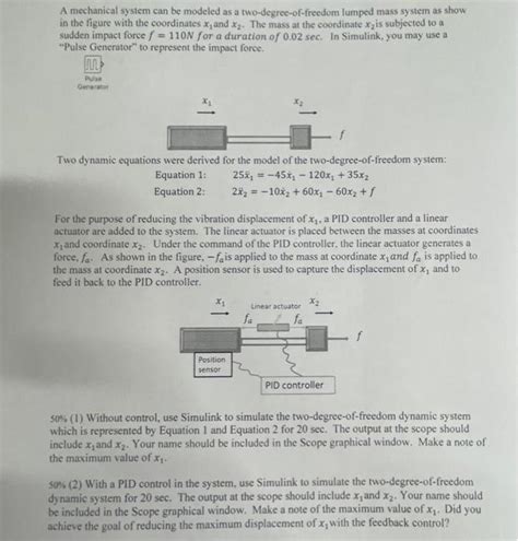 Solved A Mechanical System Can Be Modeled As A Chegg