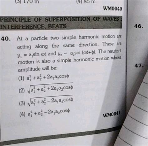 Wm0040principle Of Superposition Of Waves Interference Beats46 40 At