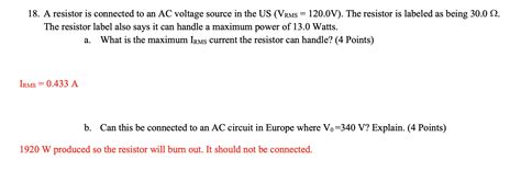 Solved A Resistor Is Connected To An AC Voltage Source Chegg