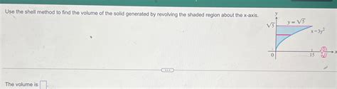 Solved Use The Shell Method To Find The Volume Of The Solid Chegg