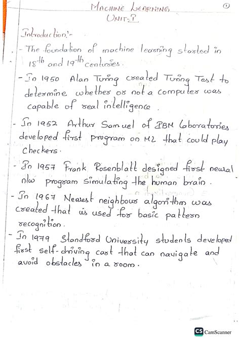 Machine Learning Unit COMPUTER SCIENCE ENGINEERING Studocu