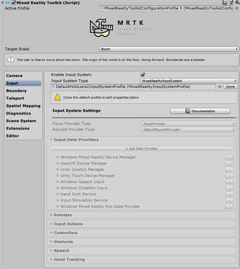 Profiles Mixed Reality Toolkit Documentation