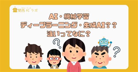 Ai・機械学習・ディープラーニング・生成ai？？違いってなに？ 関西aiラボ