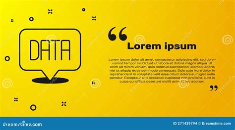 Black Data Analysis Icon Isolated On Yellow Background Business Data Analysis Process