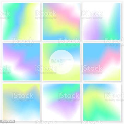 배경 설정이 흐려집니다 트렌디 한 선명한 매끄러운 색상 수채화 효과 추상 얼룩 배경 화면 카드 템플릿 포스터 인쇄 된 제품 또는 웹 디자인에 대한 벡터 일러스트 컬렉션