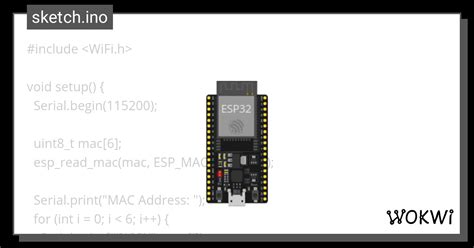 Get Mac Address Wokwi Esp32 Stm32 Arduino Simulator