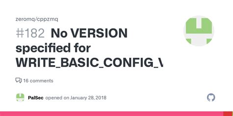 No VERSION Specified For WRITE BASIC CONFIG VERSION FILE Issue Zeromq Cppzmq GitHub