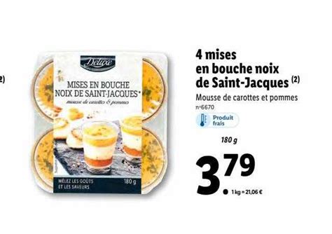 Promo 4 Mises En Bouche Noix De Saint Jacques Deluxe Chez Lidl