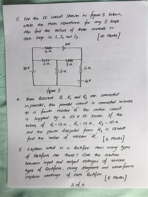 Solved For The DC Circuit Shown In Figure Below Write Chegg