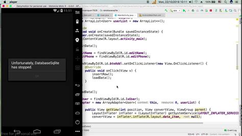 Android Sqlite Database P6 Hiển Thị Dữ Liệu Lên Listview 2 Youtube