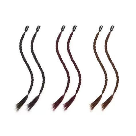 무료배송 Dnyne 여성 힙한 땋은머리 똑딱이 헤어피스 2개입 1p 부분 가발 여자 헤어핀 머리끈 악세사리