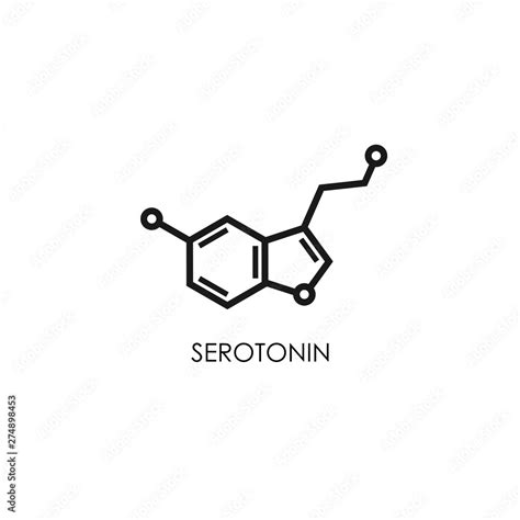 Serotonin Molecular Structure Neurotransmitter Molecule Skeletal Chemical Formula Stock