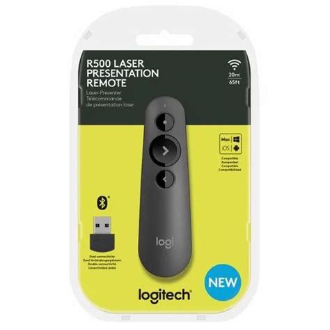 Logitech R500 Laser Presentation Remote Clicker With Dual Connectivity Bluetooth Or Usb At