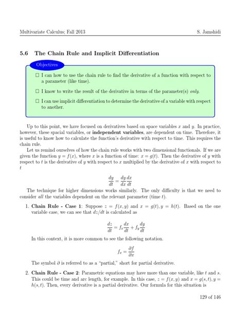 5 6 the chain rule and implicit di erentiation objectives pdf