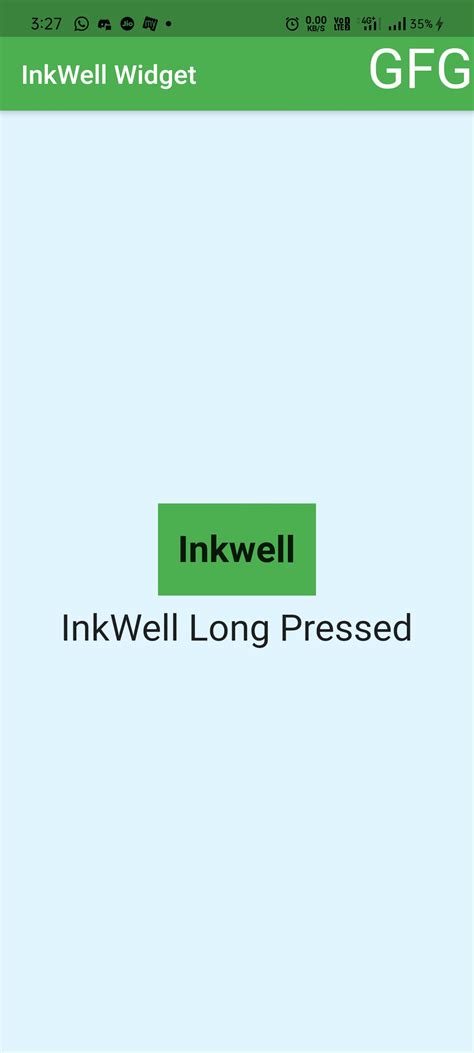 Flutter Inkwell Widget Geeksforgeeks
