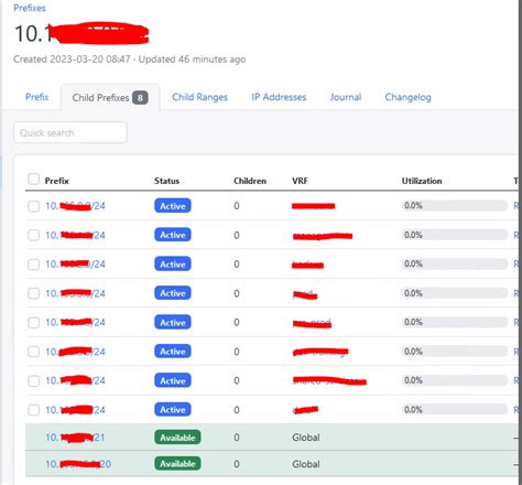 ipam prefix a container prefix with no vrf assigned doesn t show