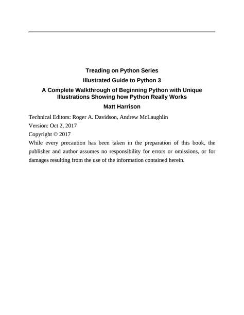 Solution Illustrated Guide To Python 3 A Complete Walkthrough Of Beginning Python With Unique